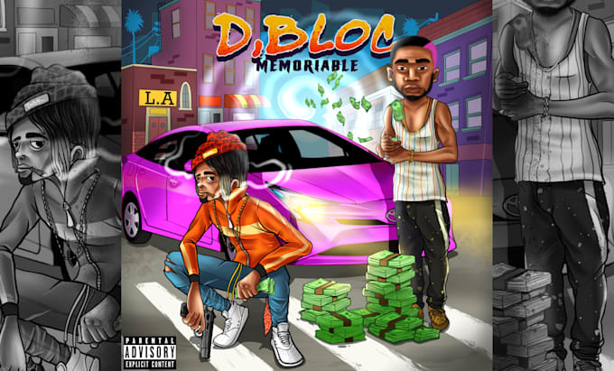 Draw rapper illustration, hip hop album cover, poster by Dhamarseno ...