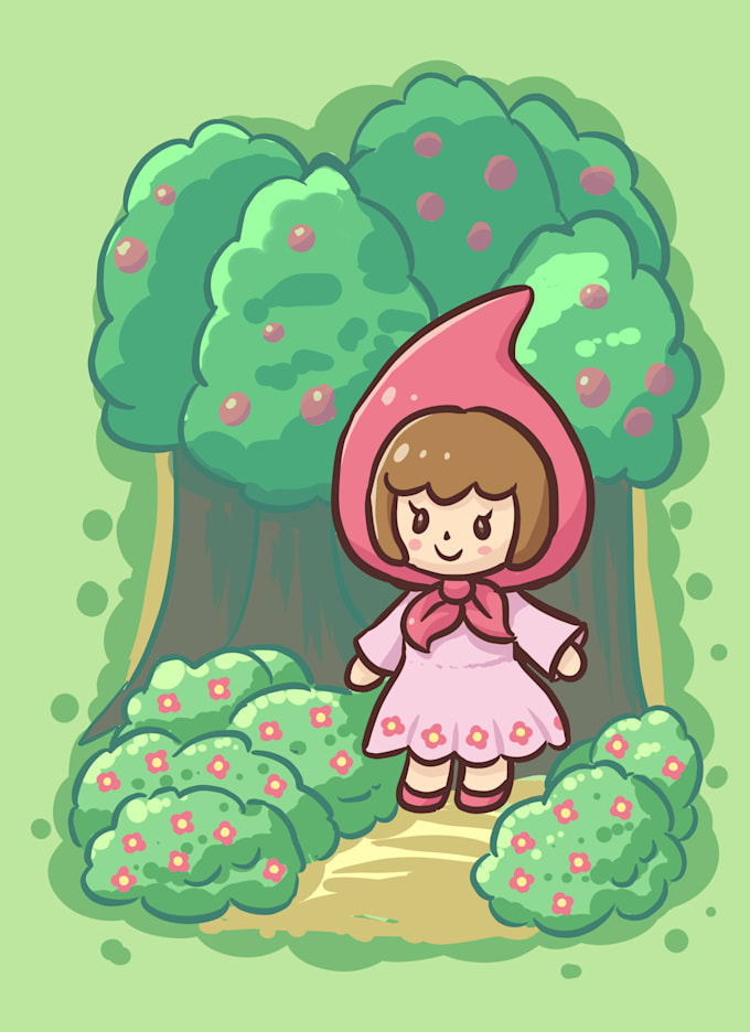 Draw simplistic cute human characters by Susannaseal | Fiverr