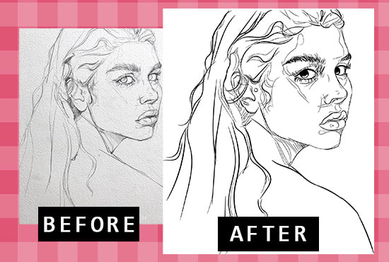 Convert hand drawn sketch to high quality digital drawing by ...