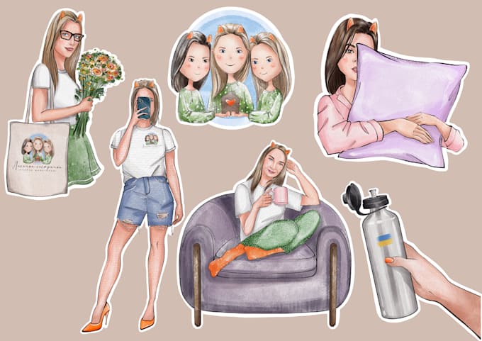 Design custom sticker pack, icons for social networks by Artryzh | Fiverr