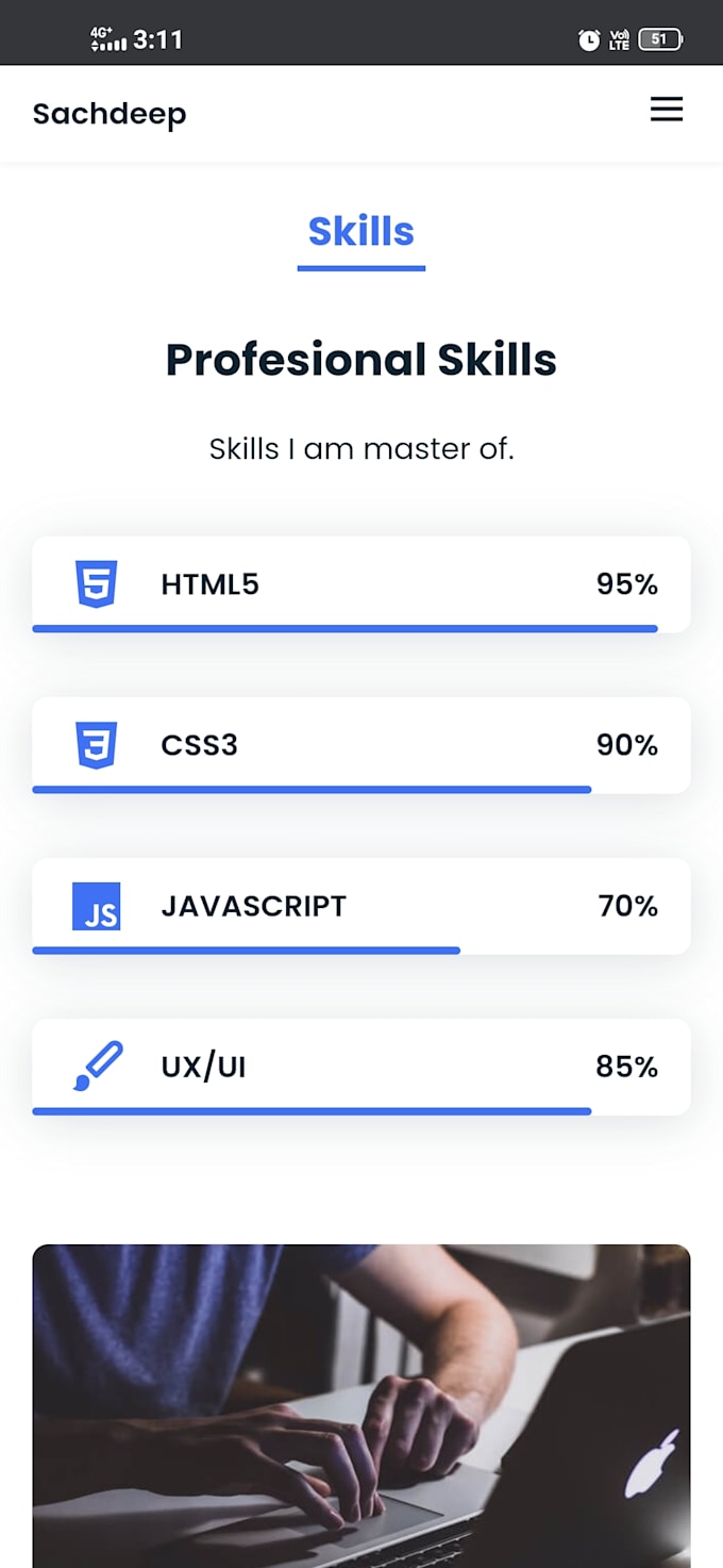 Build a professional front end website using html,css,js by ...