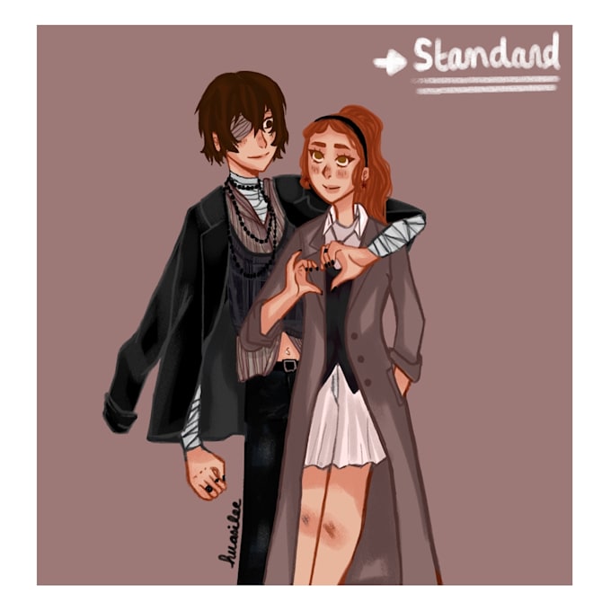 Draw you and your comfort character in my style by Huasilee | Fiverr