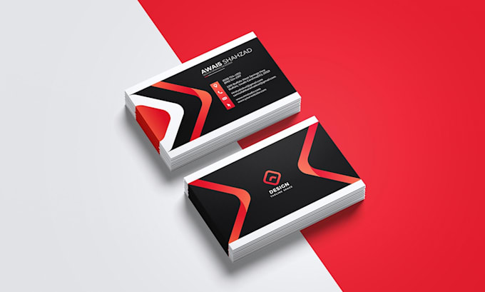Create different business card design and do 5 realistic mockups by ...