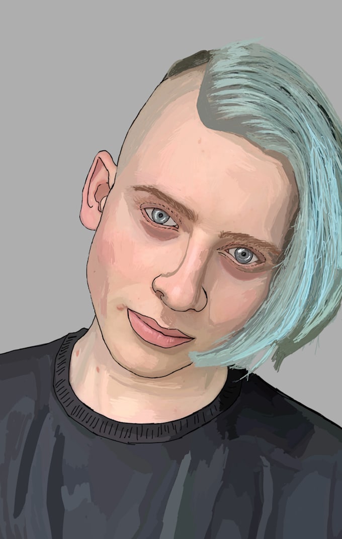 Draw a portrait in my own artstyle very high quality drawings by Jc ...