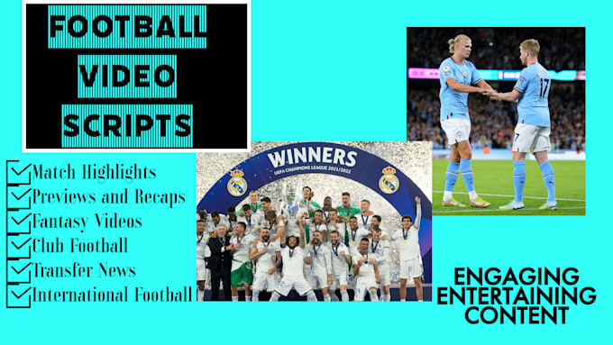 Write video scripts for your football videos by Venom3180 | Fiverr
