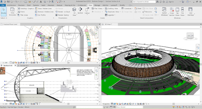 Create any architectural 3d model in revit, render in vray by ...