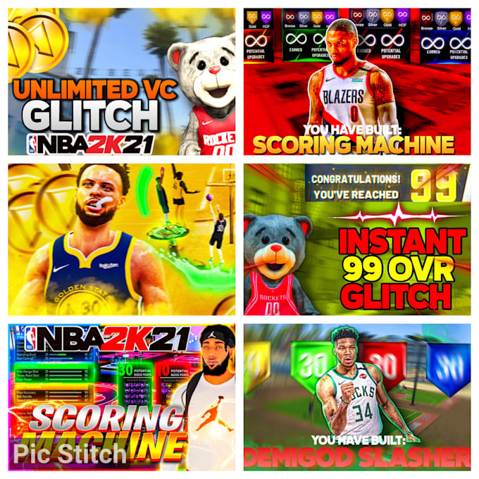 Make you professional nba 2k youtube thumbnail by District2k | Fiverr