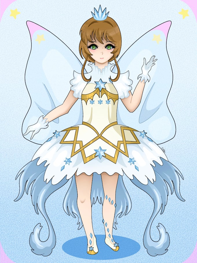 Draw magical girls from animes by Somagical | Fiverr