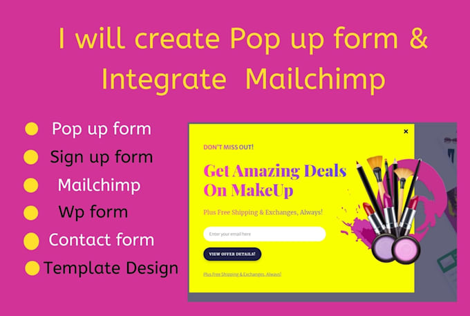 Create a signup or pop up form for website and integrate mailchimp by ...