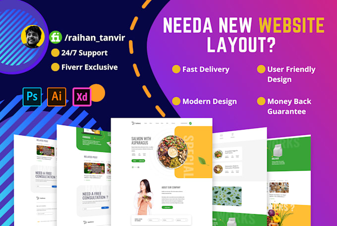 Design responsive website ui design, landing page by Raihan_tanvir | Fiverr