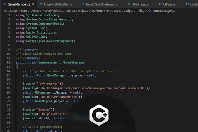 Code A Csharp Script For Your Unity Project By Guilmerbarreto Fiverr 2645