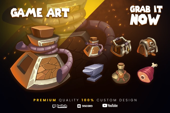 Design fantastic 2d game art props, icons, items, objects by Emrysarts ...
