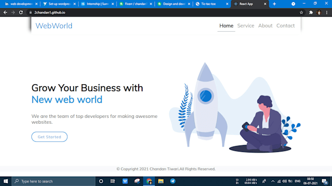 Make a responsive web page using html css javascript and reactjs by ...