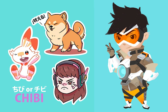 Draw cute characters of any kind by Thepinkfire | Fiverr