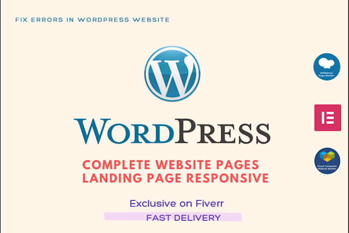 Edit customize wordpress website and build landing page using elementor by Tech_premier | Fiverr