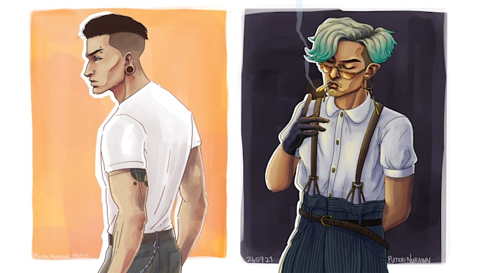 Draw your badass characters by Virtualputeri | Fiverr