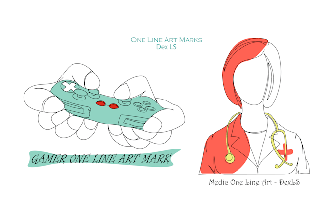 Create custom monoline one line art logo minimalist mark vector badge ...