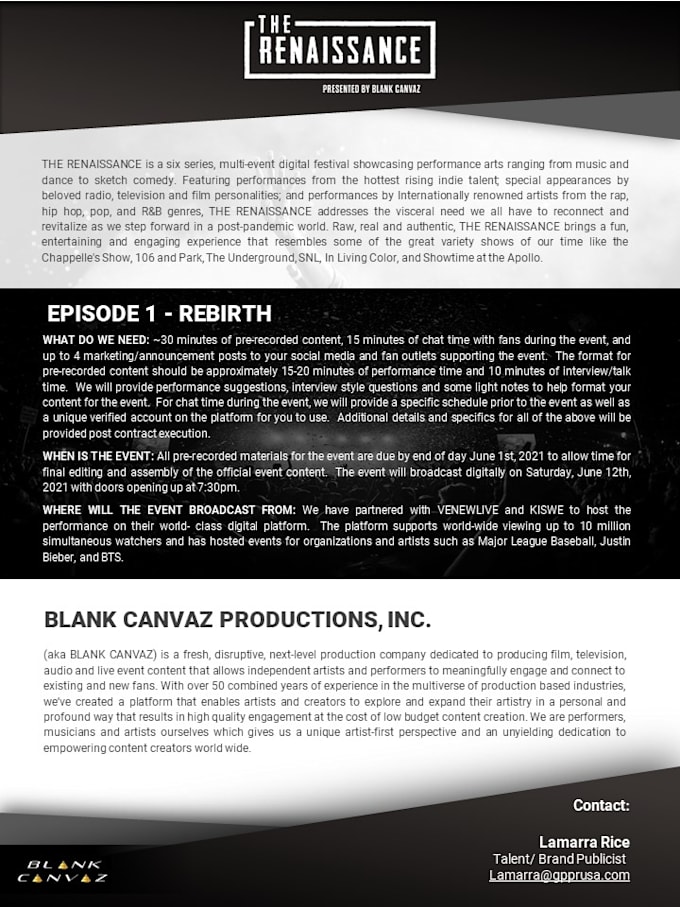 Design a one pager investment teaser by Harwinmendoza | Fiverr