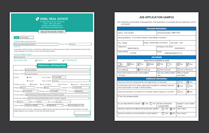 Design and create professional fillable pdf form in 24hours by ...