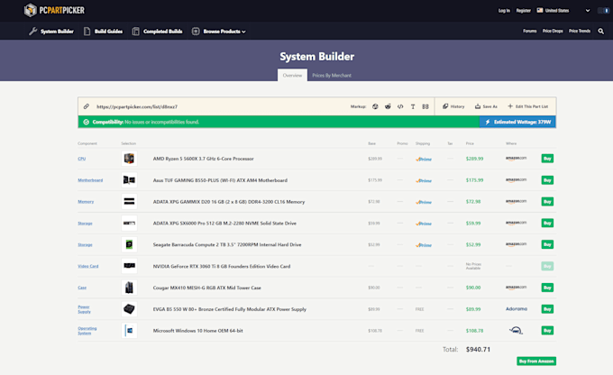 Build you a pc part picker list and check for compatibility by Justin ...