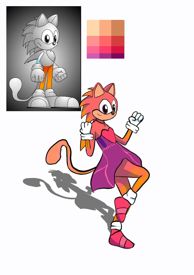 Create sonic oc in basic colour and line art by Winternyx | Fiverr
