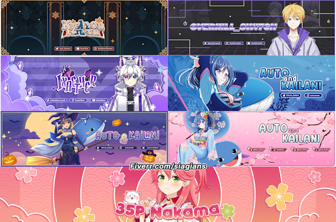 Design anime or vtuber banner youtube twitter twitch etc by Siagians ...