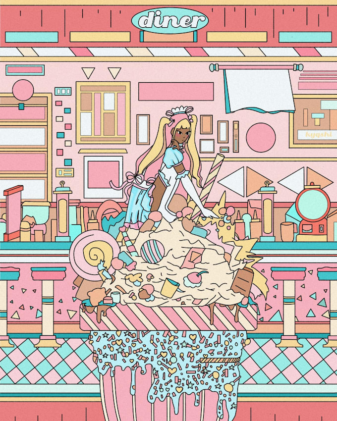 Draw characters with detailed background by Kkyoshillu | Fiverr