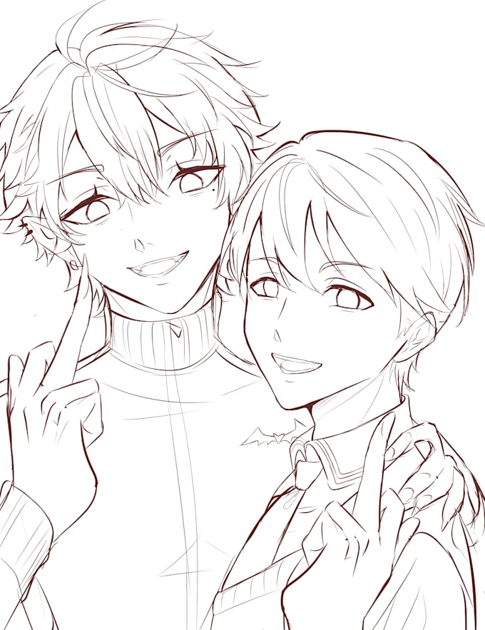 Draw sketsa anime character by Yogaekasaputra | Fiverr