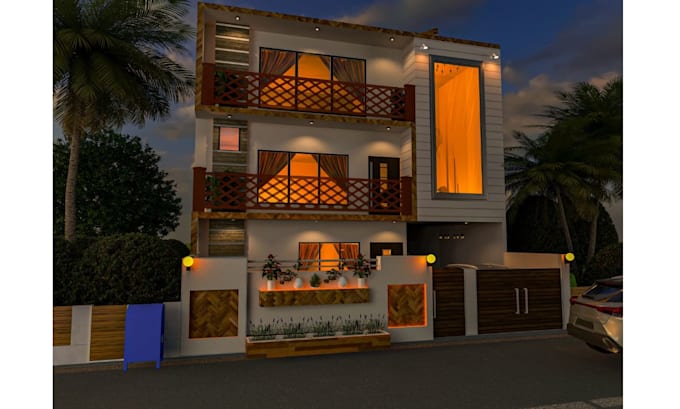 Model exterior house render in sketchup by Ahmed1designr | Fiverr