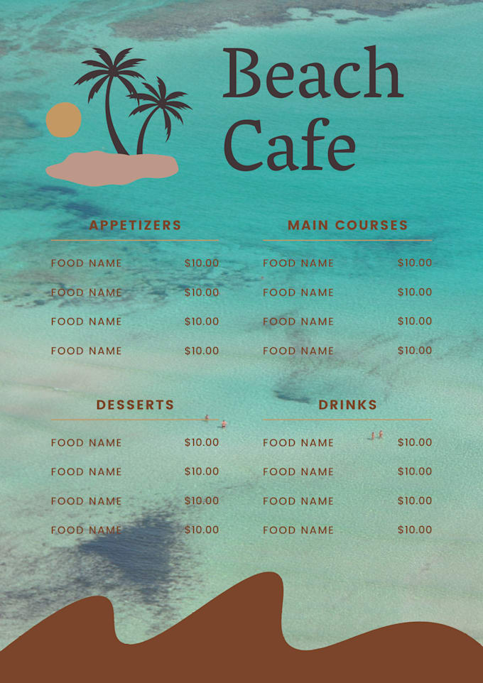 Design a beautiful menu for your restaurant or cafe by Nani2025 | Fiverr