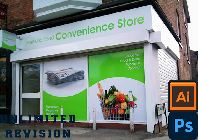 Design shop front storefront sign and unique window graphics by ...