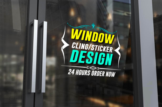 Design any shopfront vinyl decal graphic design window sticker, packing ...