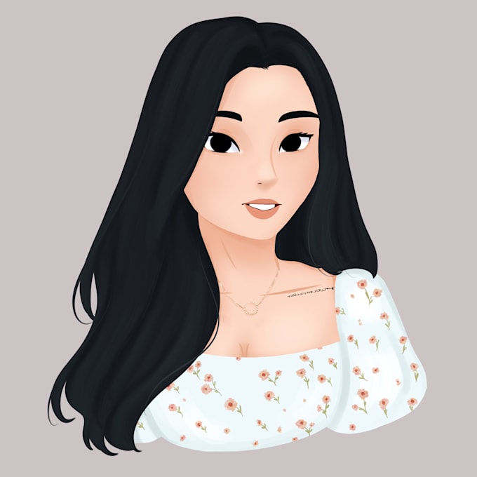 Draw a cute bust up characters by Megieee_chan | Fiverr