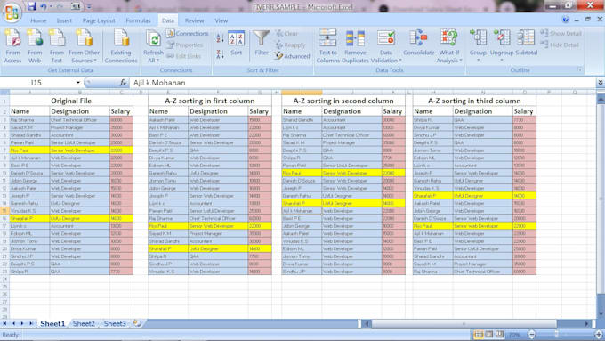 Solve excel problems like sort filter merge unmerge, date time format ...