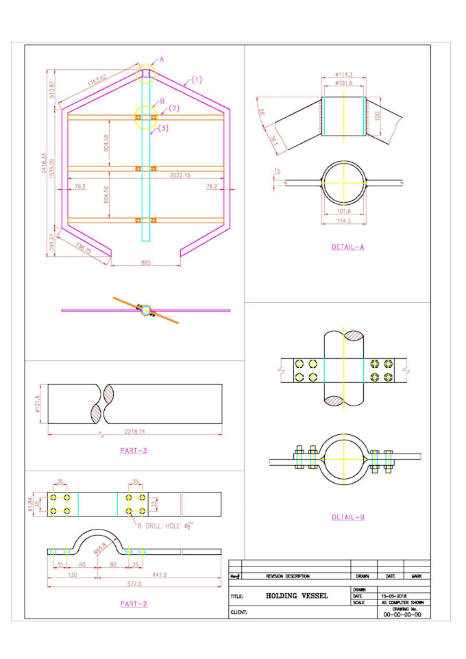 Create a 2d technical engineering drawings by Mhnajeeb | Fiverr