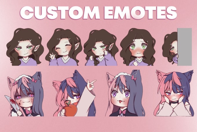 Draw Cute Custom Vtuber Emotes Sub Badges By Grafaniw3 Fiverr