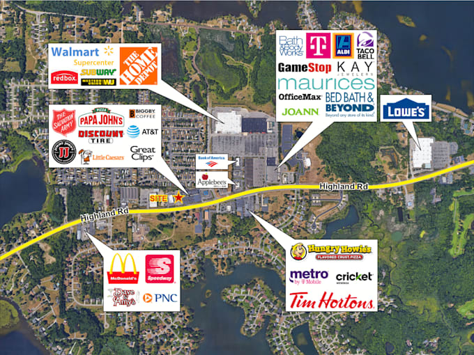 Design aerial and illustrated maps for commercial real estate, om by ...