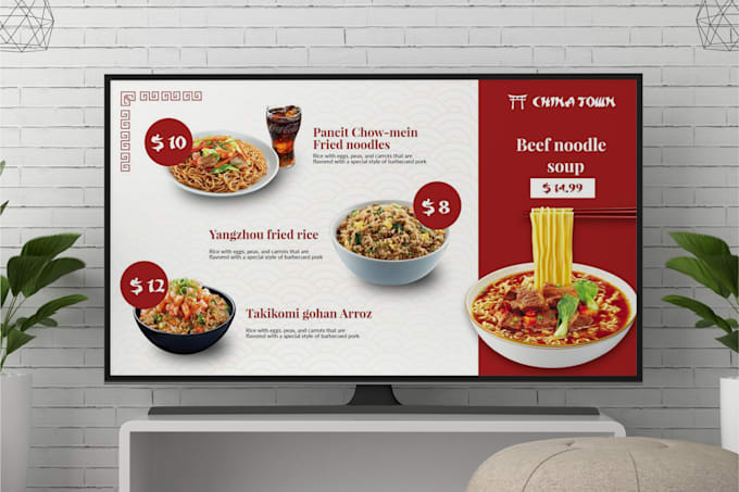 Design tv screen menu or digital menu design by Ps_graphics001 | Fiverr