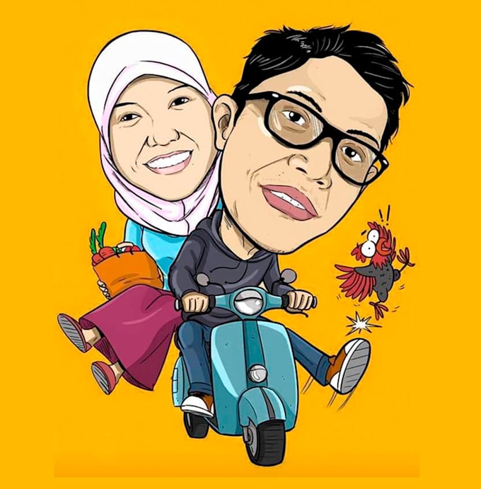 Make ilustration, calicature, mascot, logo by Artkabizaku | Fiverr