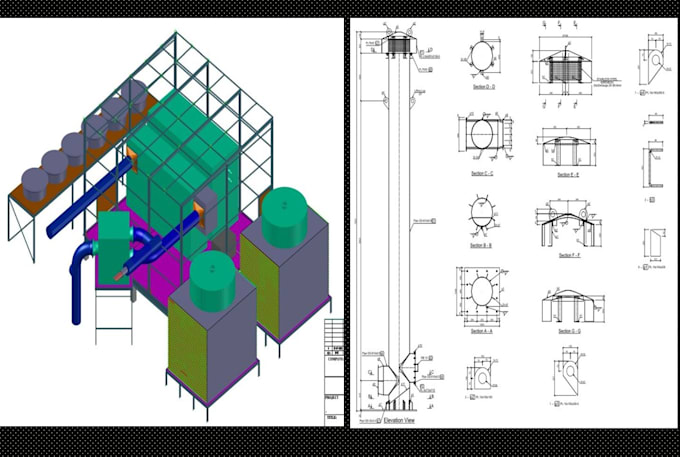 Make ga and detailed shop drawing of steel structure by S_m_hussain ...