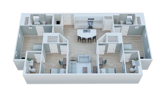 Do 3d floor plan in 6 hours by Chamee91 | Fiverr