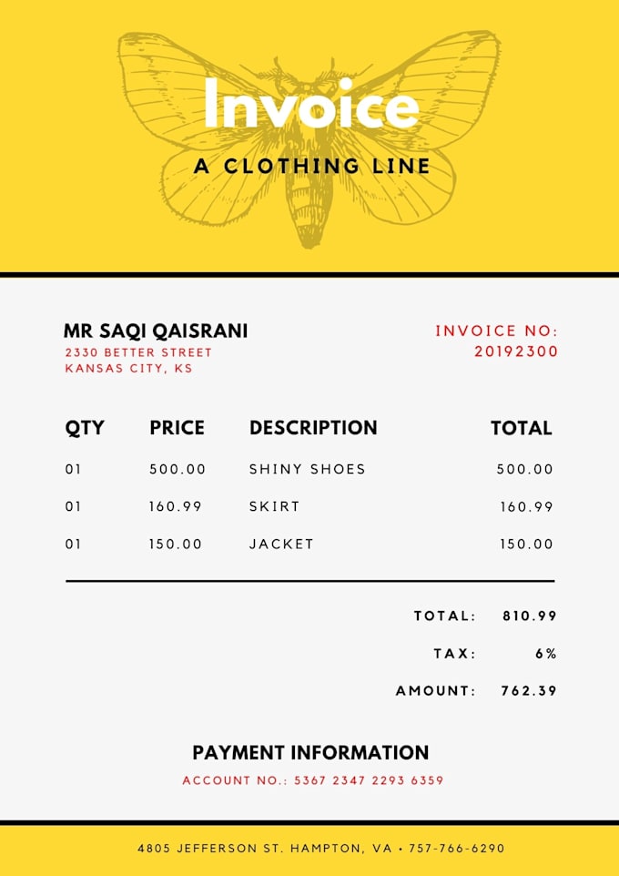 Design order form,invoice design,and invoice template fastest 4 hour ...