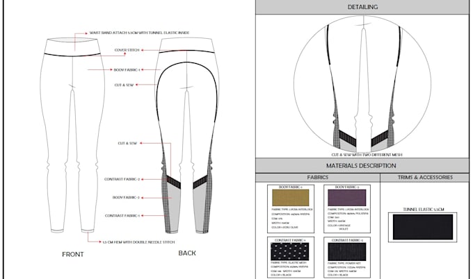 Adobe illustrator, tech pack by Apurbaa_sarker | Fiverr