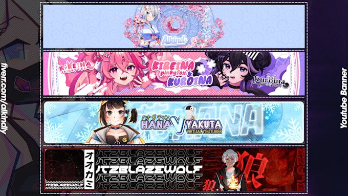 Design vtuber banner for twitch and youtube by Alkindly | Fiverr