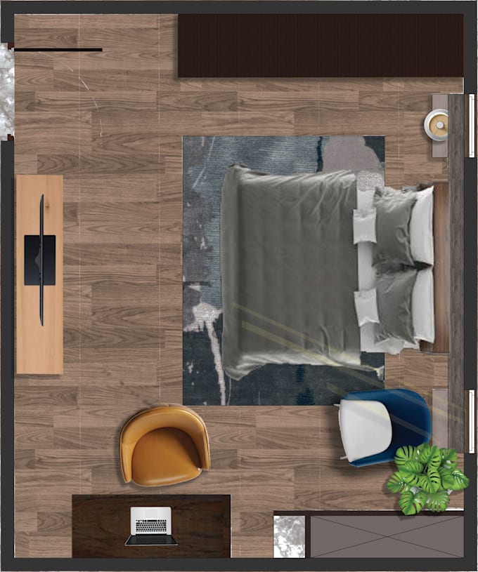 Create interior 2d colored layout by Dezineerstudioo | Fiverr