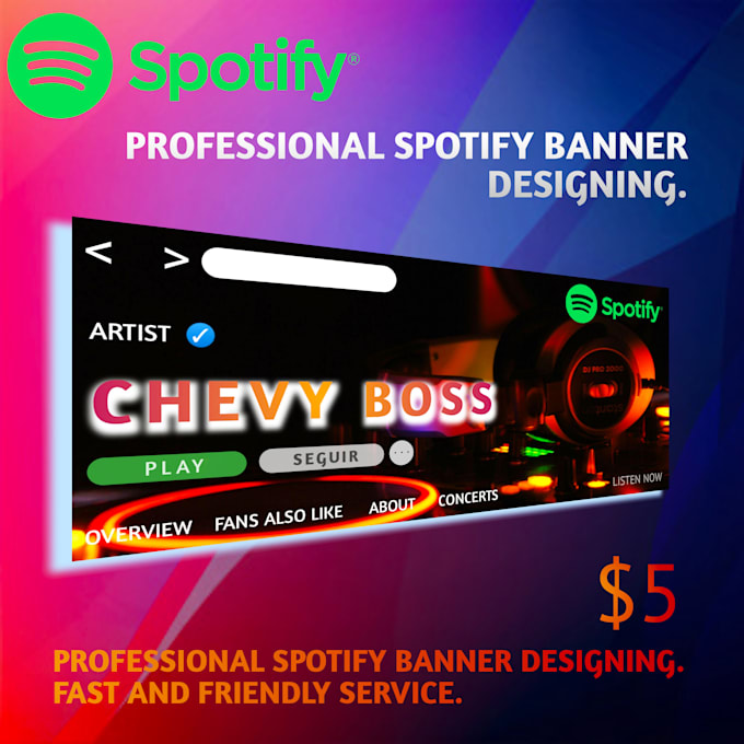 Design professional spotify banner for your artist profile by Amalraj06 ...