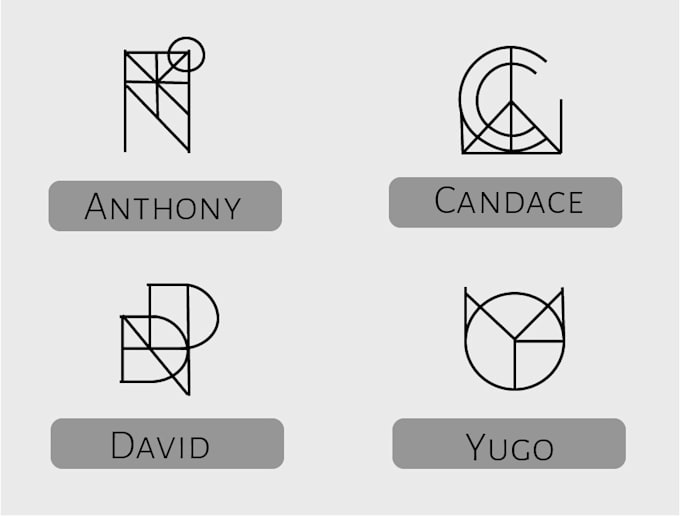 Design a minimal, geometric name logo by Concrete_art | Fiverr