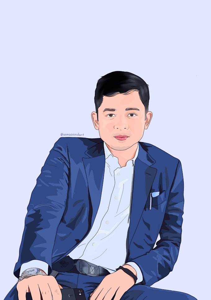 Draw detailed vector portrait of your ootd by Asmaaandart | Fiverr
