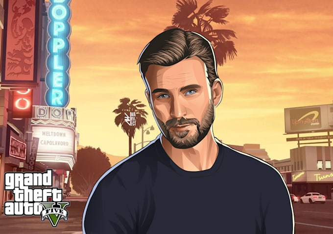 Draw your photo into gta style cartoon vector portrait by Maravector ...