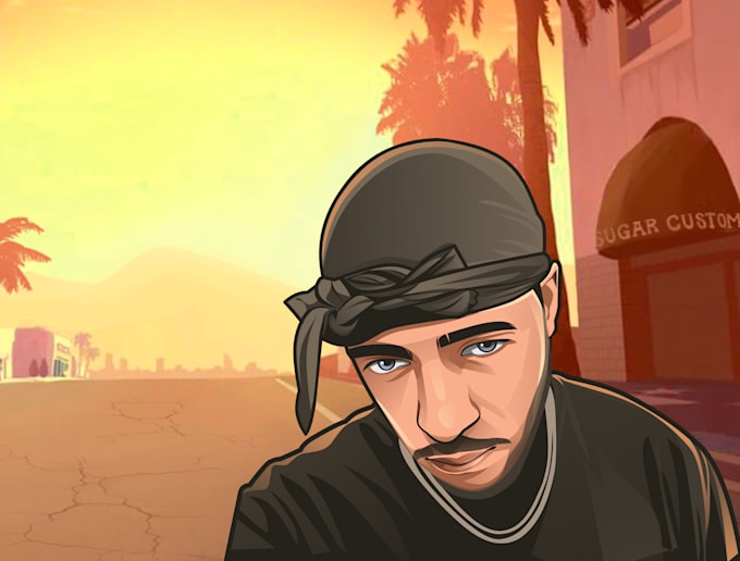 Draw gta style game vector portrait from your photo by Khoirulm768 | Fiverr